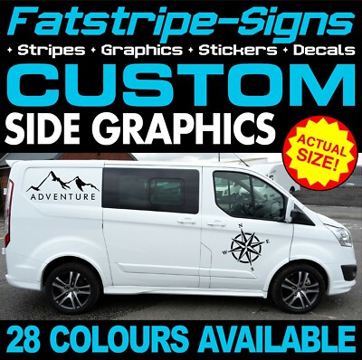 to fit FORD TRANSIT CUSTOM ADVENTURE MOUNTAIN CAMPER VAN STICKERS ...