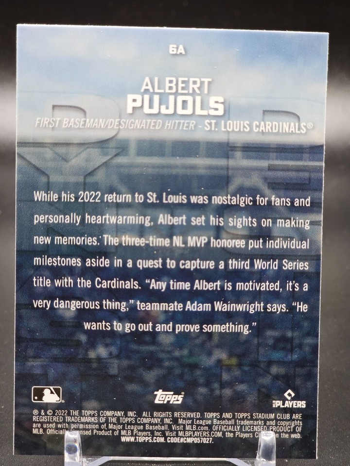 2022 Topps Stadium Club Chrome Dynasty and Destiny Albert Pujols St. Louis | eBay