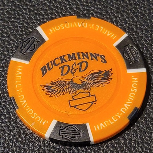BUCKMINN'S D&D HD (Orange/Black) OHIO ~ Harley Davidson Poker Chip ...