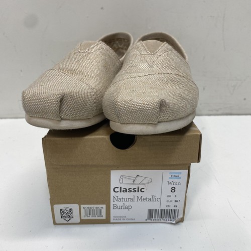 TOMS Beige Metallic Burlap Classic Shoe Women's Size 8 | eBay