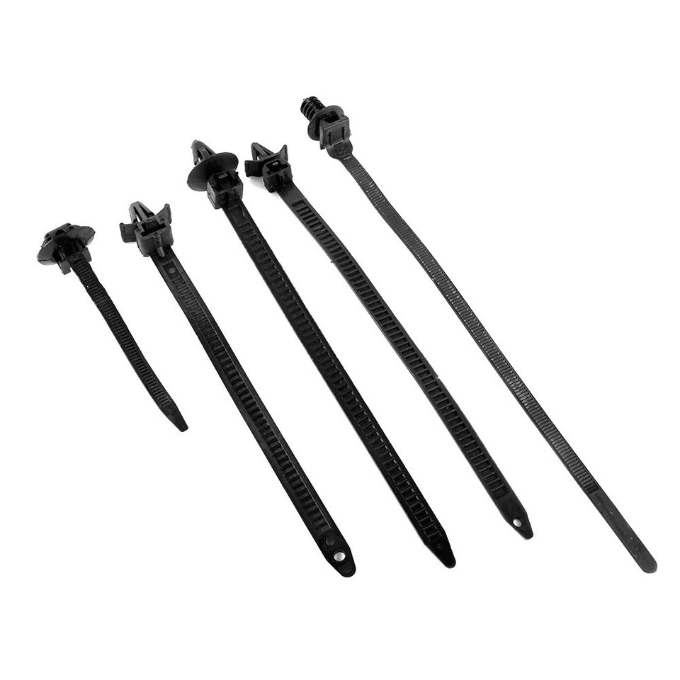 100PCS Car Fastener Strap Clips Nylon Tie Wrap Bundled Wire Band Car ...