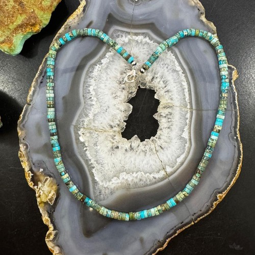 Native American Multi-color 5 mm Turquoise Disc Bead Necklace For Women ...