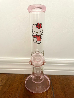 12" Sanrio Smoking Hello Kitty Water Pipe Pink Colored 14mm | eBay