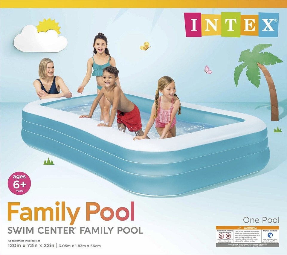 Intex Giant Inflatable Rectangular Kiddie Pool 120inch X 72inch X 20inch 791511294667| eBay