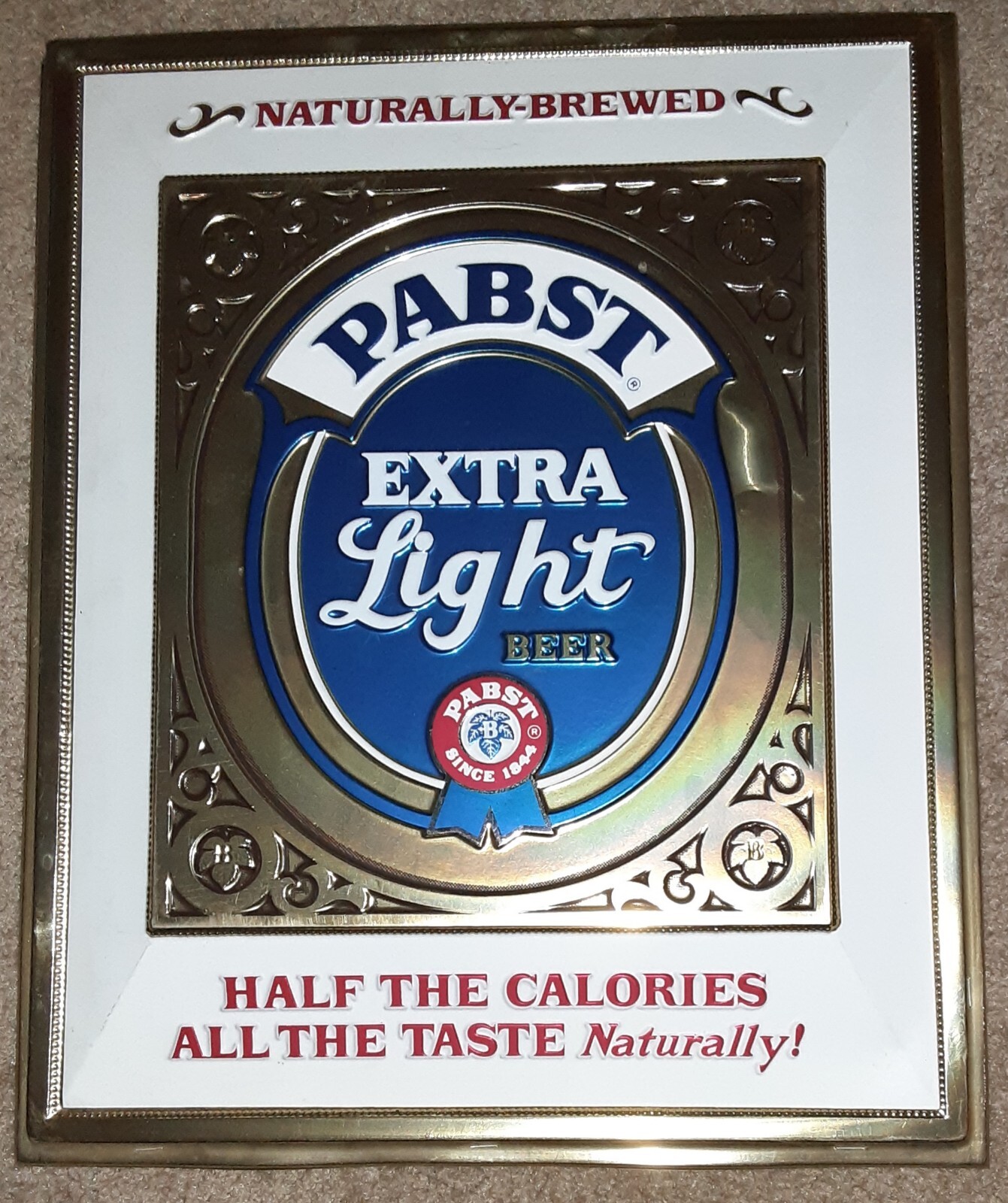 VINTAGE 1970'S PABST BLUE RIBBON EXTRA LIGHT VENDOR BEER SIGN ...
