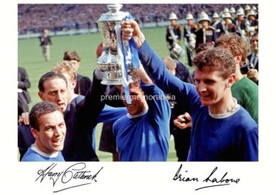 EVERTON FC 1966 FA CUP FINAL HARRY CATTERICK & BRIAN LABONE SIGNED PRE ...