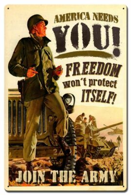 AMERICA NEEDS YOU JOIN THE ARMY 24" HEAVY DUTY USA MADE METAL ...