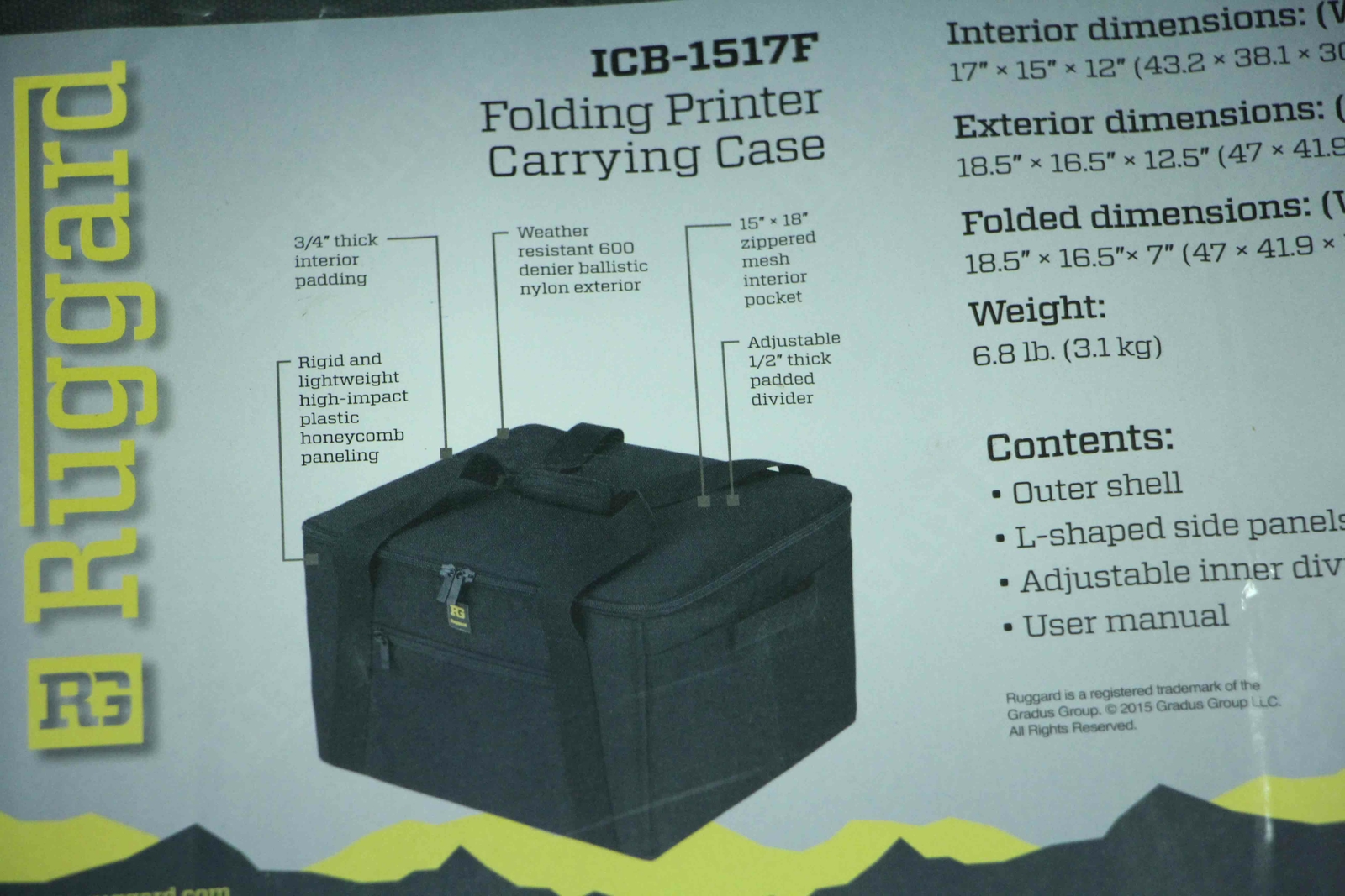 Ruggard Folding Padded Printer Carrying Case (Black) | eBay