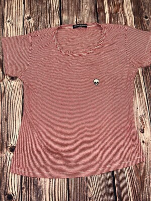 brandy melville top Red White Stripes Alien Patch size OS | eBay