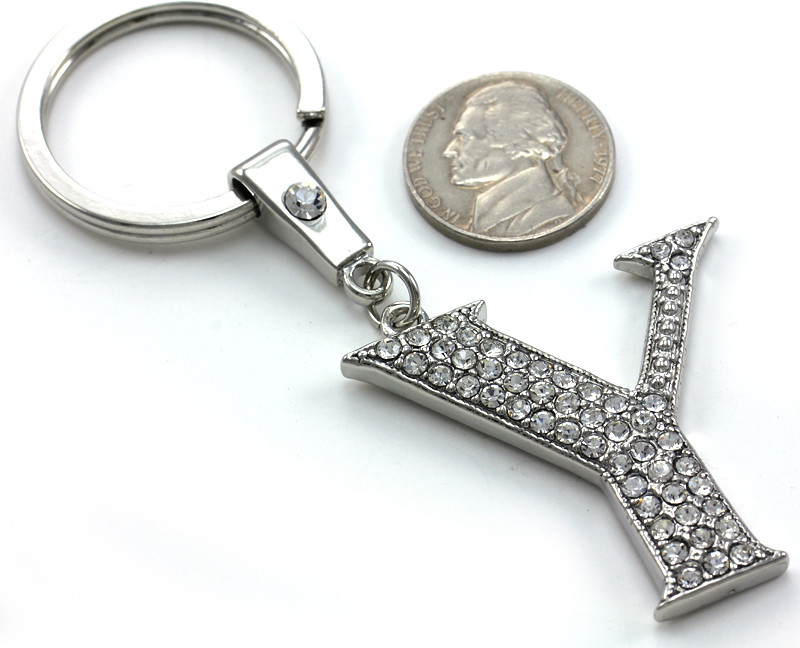 Clear Name Alphabet Initial Letter A-Z Car Keychain Key Ring Wedding ...