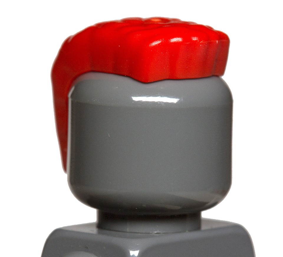 NEW LEGO - Figure Hair - Male - Mohawk Wide Coiled Red x1 - 70640 70643 ...