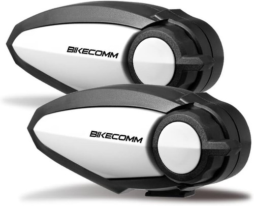 BIKECOMM BK-S2 Motorcycle Bluetooth Intercom Headset (Duo White) new ...