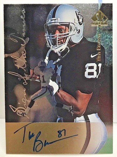 Tim Brown 1997 SP Authentic Sign of the Times FOIL oncard Autograph ...