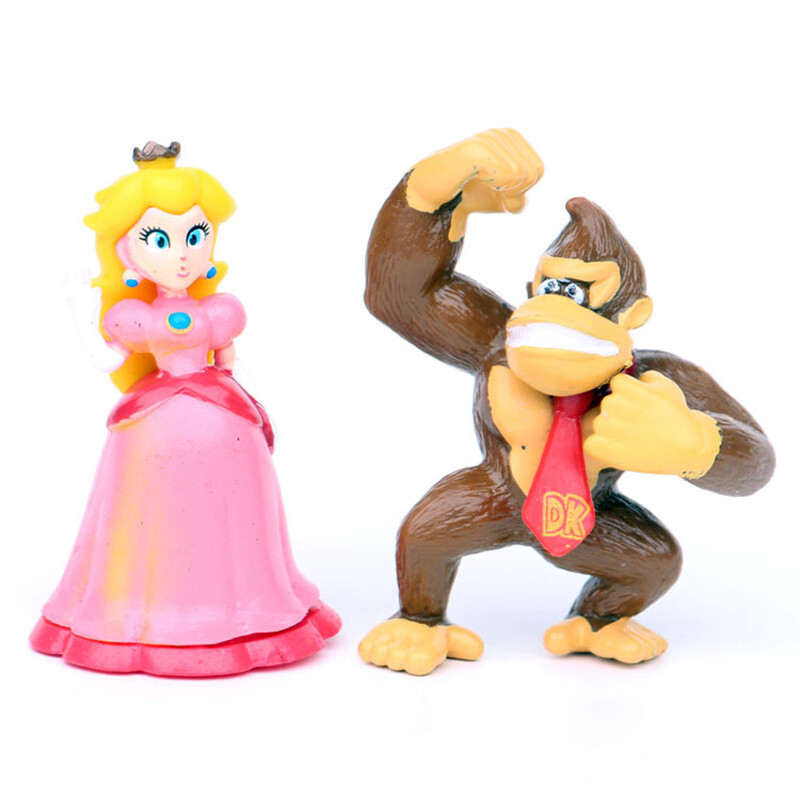 Cute And Realistic Super Mario Bros Pvc Figures Peach Toad Wario Luigi ...