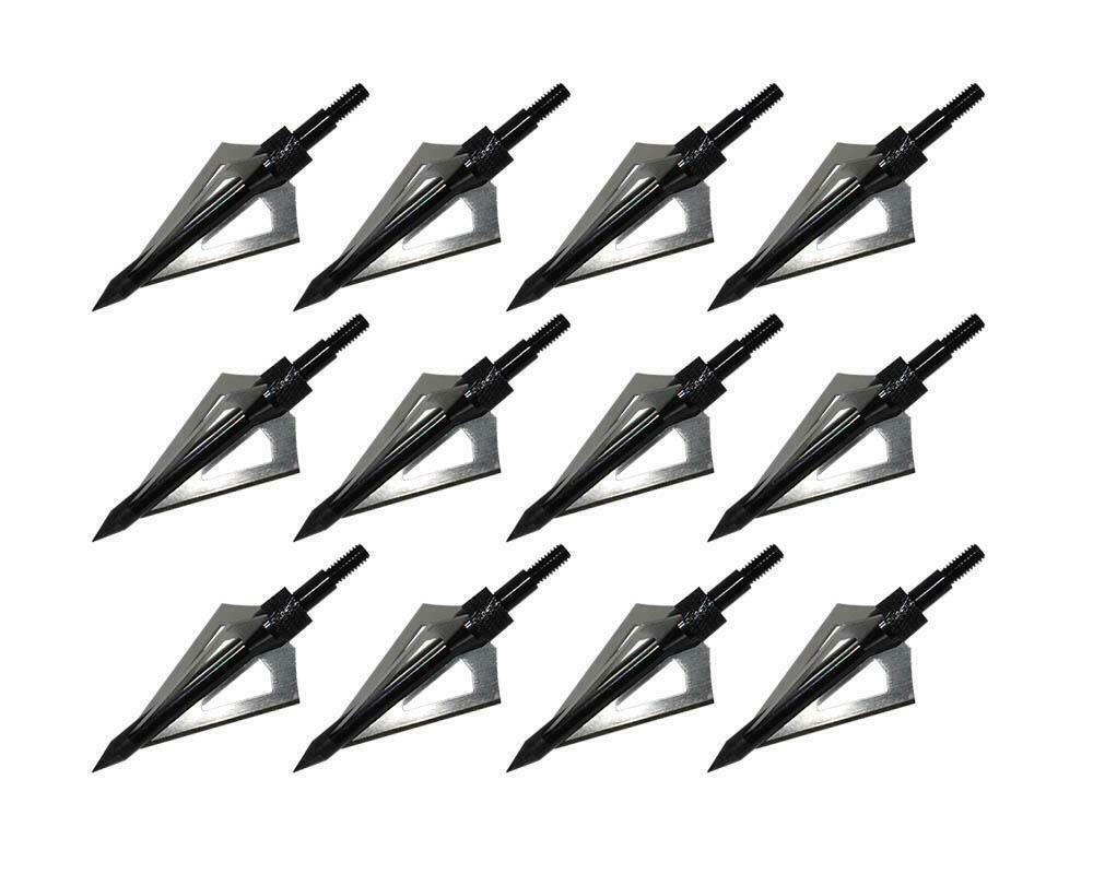 12X 100 Grain Archery Broadheads Hunting Arrowheads Screw Tips Sharp ...