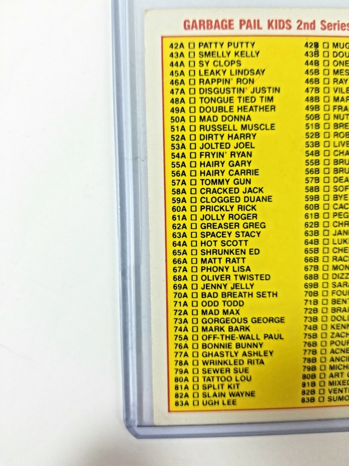 1985 Garbage Pail Kids GPK OS2 47a Disgustin’ Justin CL Glossy | eBay