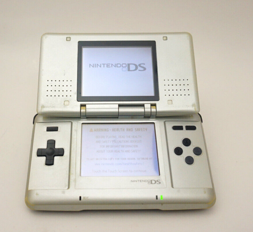 Nintendo DS Silver Original Handheld System Works Bundle USB Charger ...
