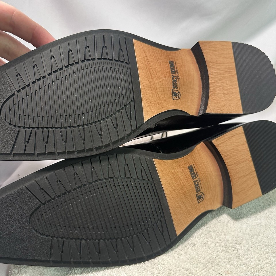 Men's Dress Shoes Cap Toe Oxford Black Leather Lace Up Stacy Adams ...