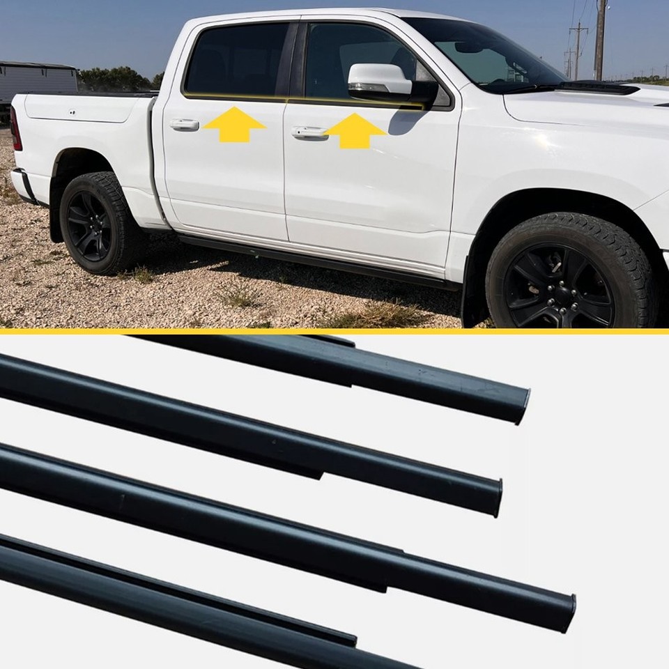 4x Weatherstrip Window Moulding Trim Belt For 2009-2021 Dodge Ram 1500 ...