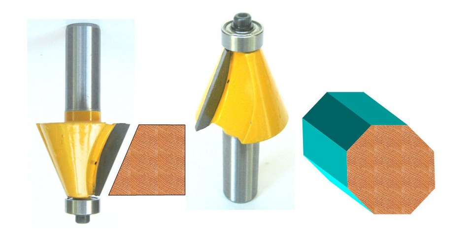 1 PC 1/2" Shank 1" Cutting Depth 22-1/2° Chamfer Router Bit sct-888 | eBay