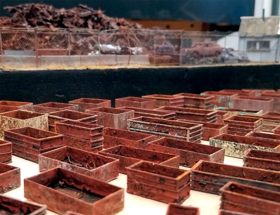 Scrap Metal BINS! HO scale Rusty, Painted, READY, recycling NINE(9) USA ...