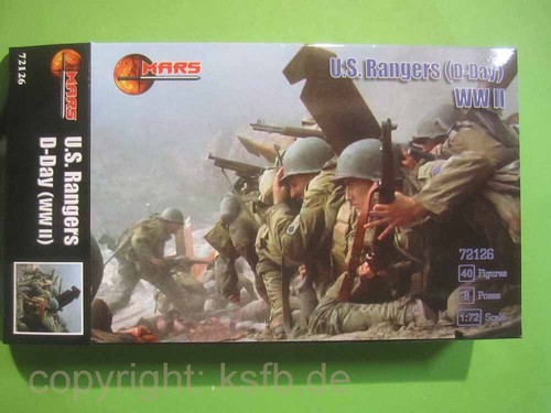 1:72 Mars Figuren #72126 WKII US Ranger D-Day Omaha Beach Soldaten ...