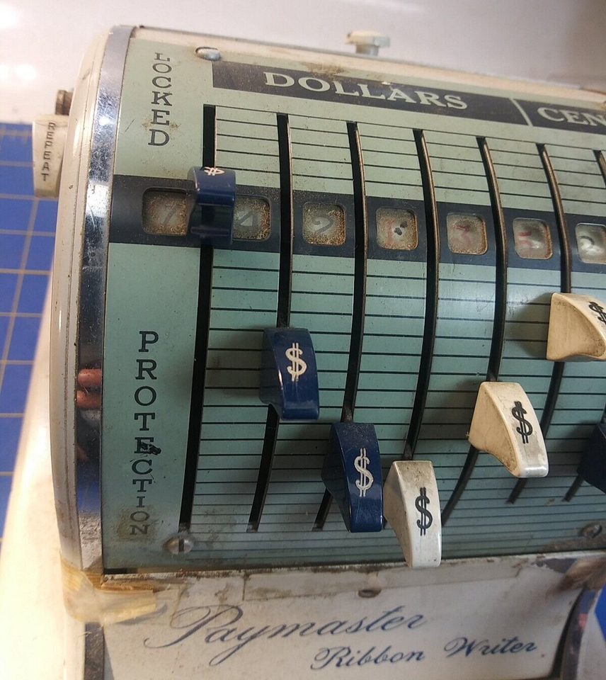 Vintage Paymaster 8000 Ribbon Writer Check Maker Stamp Embosser with ...