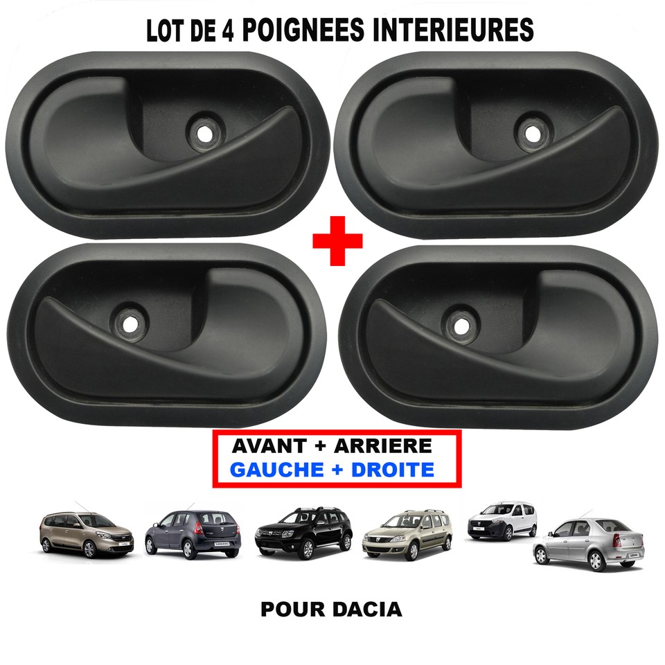 Griff Innen Finition Schwarz für Dacia Logan 8200733848 8200733847 | eBay