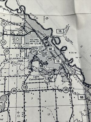 New Ulm Minnesota MN Brown County Map Road Sleepy Eye Hanska ...