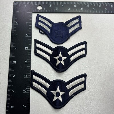 3 PATCHES ~2 DIFF STYLES US Air Force AIRMAN 1ST CLASS Rank Patches ...