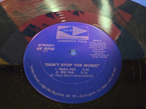 CAMERON PAUL - DON'T STOP THE MUSIC - 12" HOUSE VINYL RECORD SINGLE | eBay
