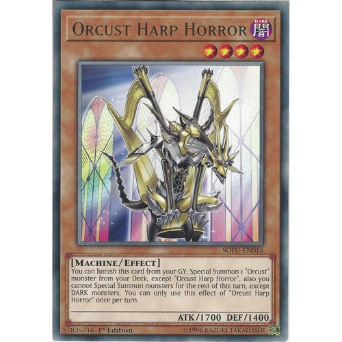 Orcust Harp Horror SOFU-EN016 - Rare Card 1st Edition - Yu-Gi-Oh TCG ...