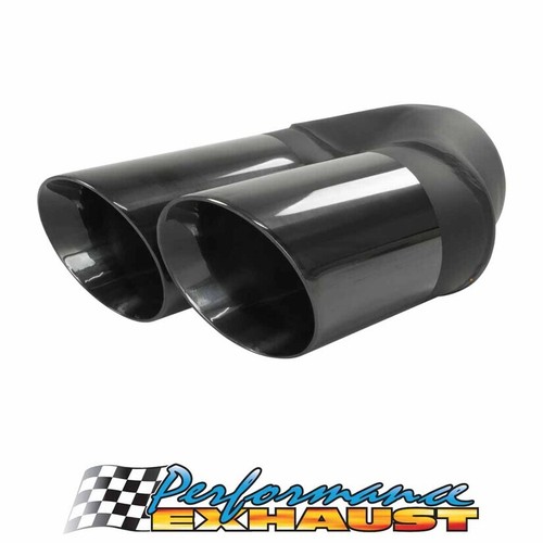 Angle Cut Inner Cone BLACK CHROME Exhaust Tip - 2.5" Inlet - Twin 3 ...