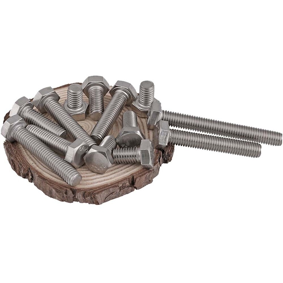 M10 x 1.25 Fine Thread Stainless Steel Hex Head Bolts Hexagon Cap ...