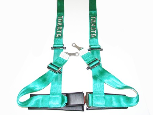 Takata DRIFT II 4 Point Bolt-On 2" Racing Seat Belt Harness (Green) | eBay