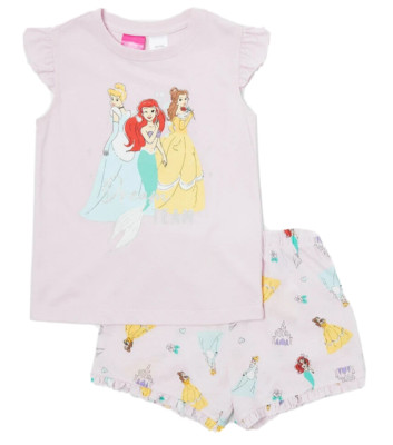 LICENSED DISNEY PRINCESS PYJAMAS GIRLS PINK ARIEL BELLE CINDERELLA PJS ...