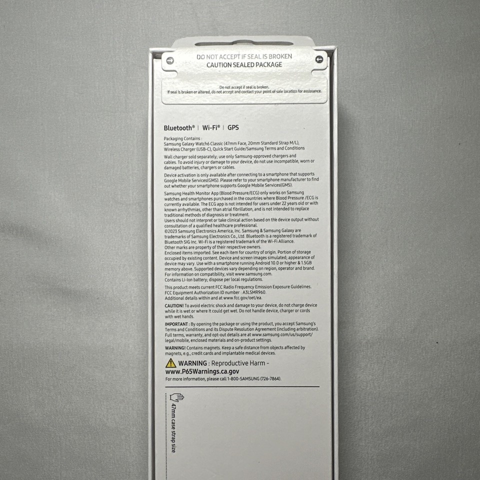 Samsung Galaxy Watch6 Classic SM-R960 47mm Bluetooth Smartwatch - NEW ...