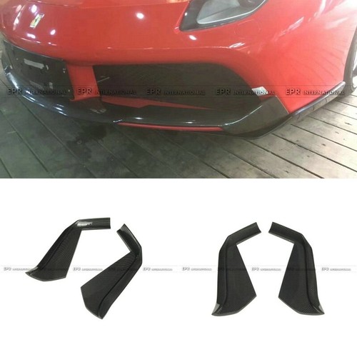 For Ferrari 488 GTB N Type Glossy Dry Carbon Front Bumper Canard Corner ...