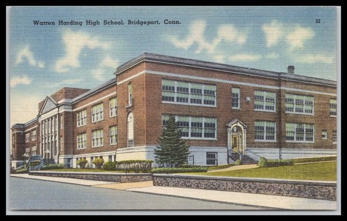 Warren Harding High School Bridgeport CT Postcard A10 | eBay