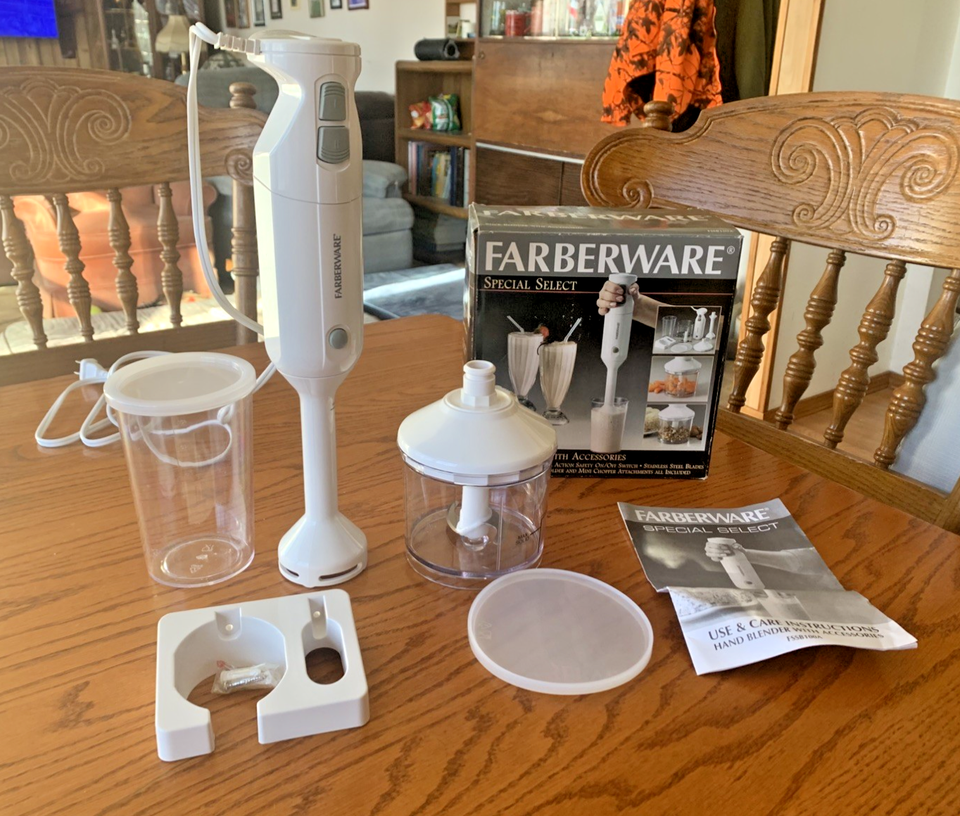 Farberware Special Select Stick Blender w/Mini Chopper FSSB100A White ...