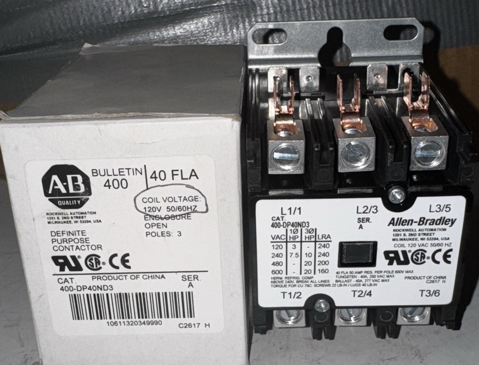 New Allen Bradley 400-DP40ND3 Contactor 3 Pole 40 Amp NIB * | eBay