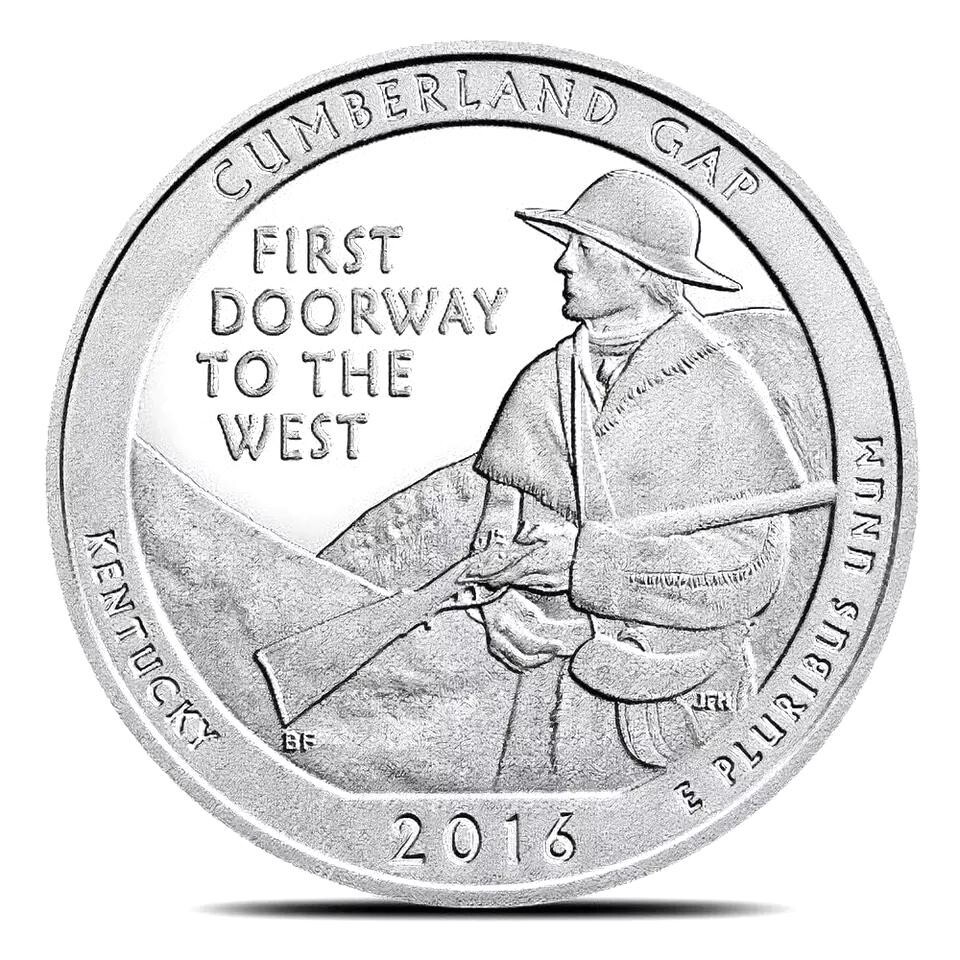 2016-P Cumberland Gap 5oz Silver ATB Coin, All Mint Packaging COA ...