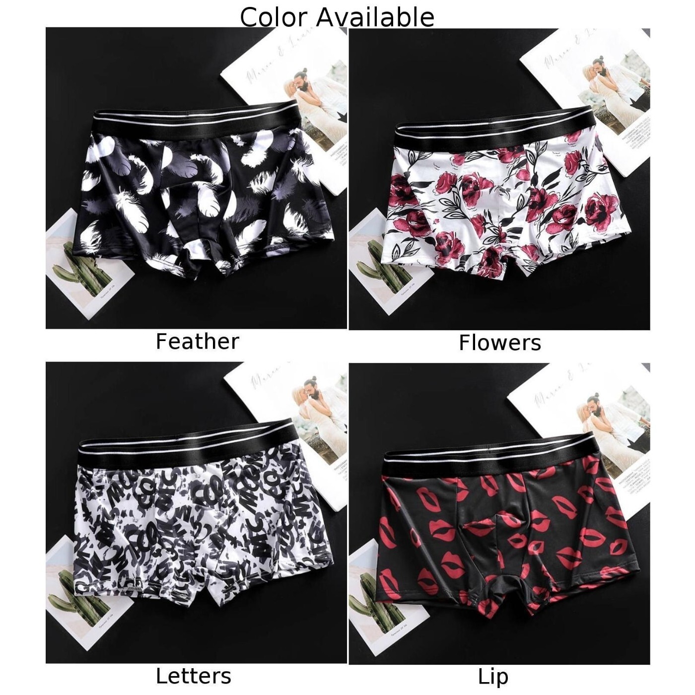 Mens Underwear Men Panties Knickers Letters Lip Men Panties Boxer ...