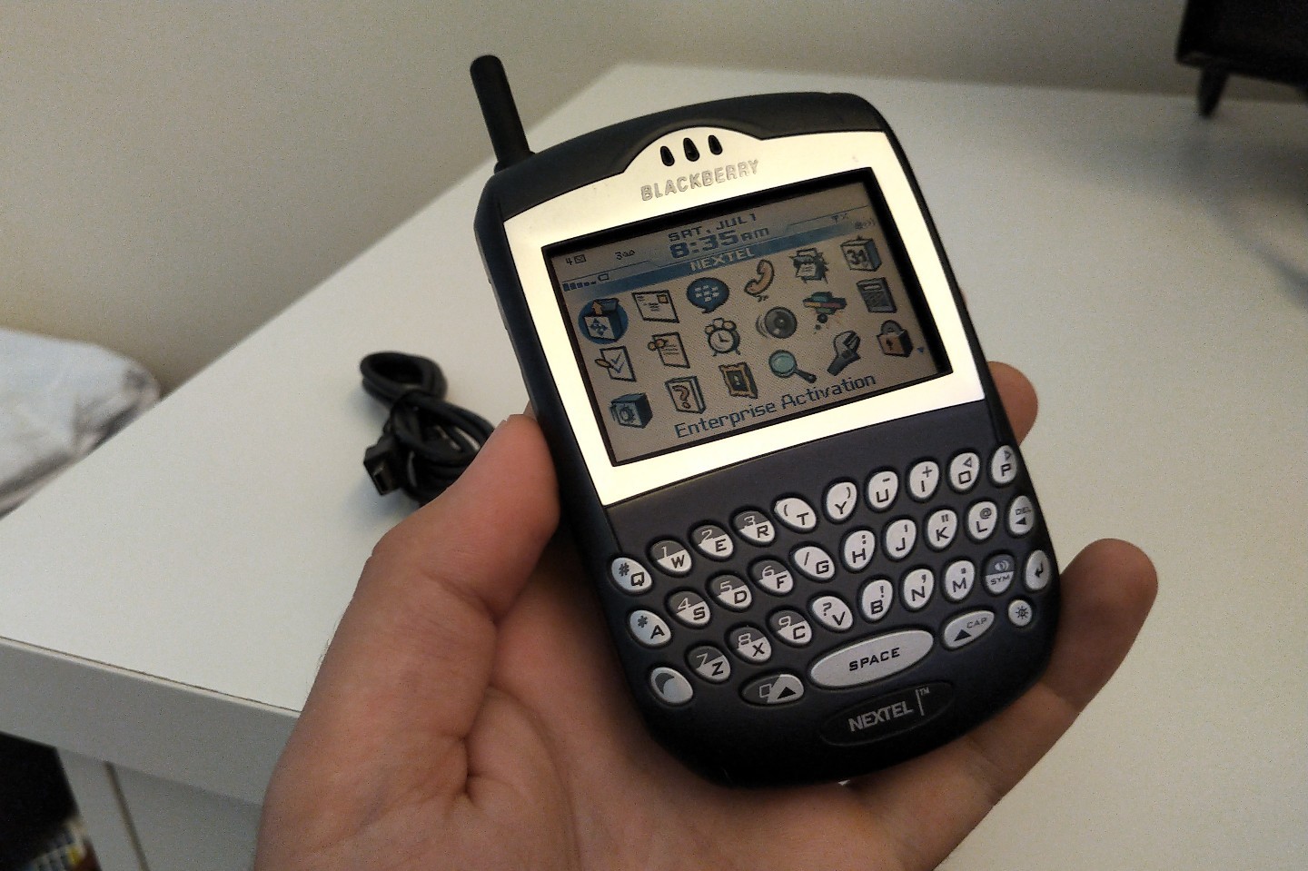 RARE BlackBerry 7520 Black NEXTEL iDEN Smartphone collectors item 7510 ...