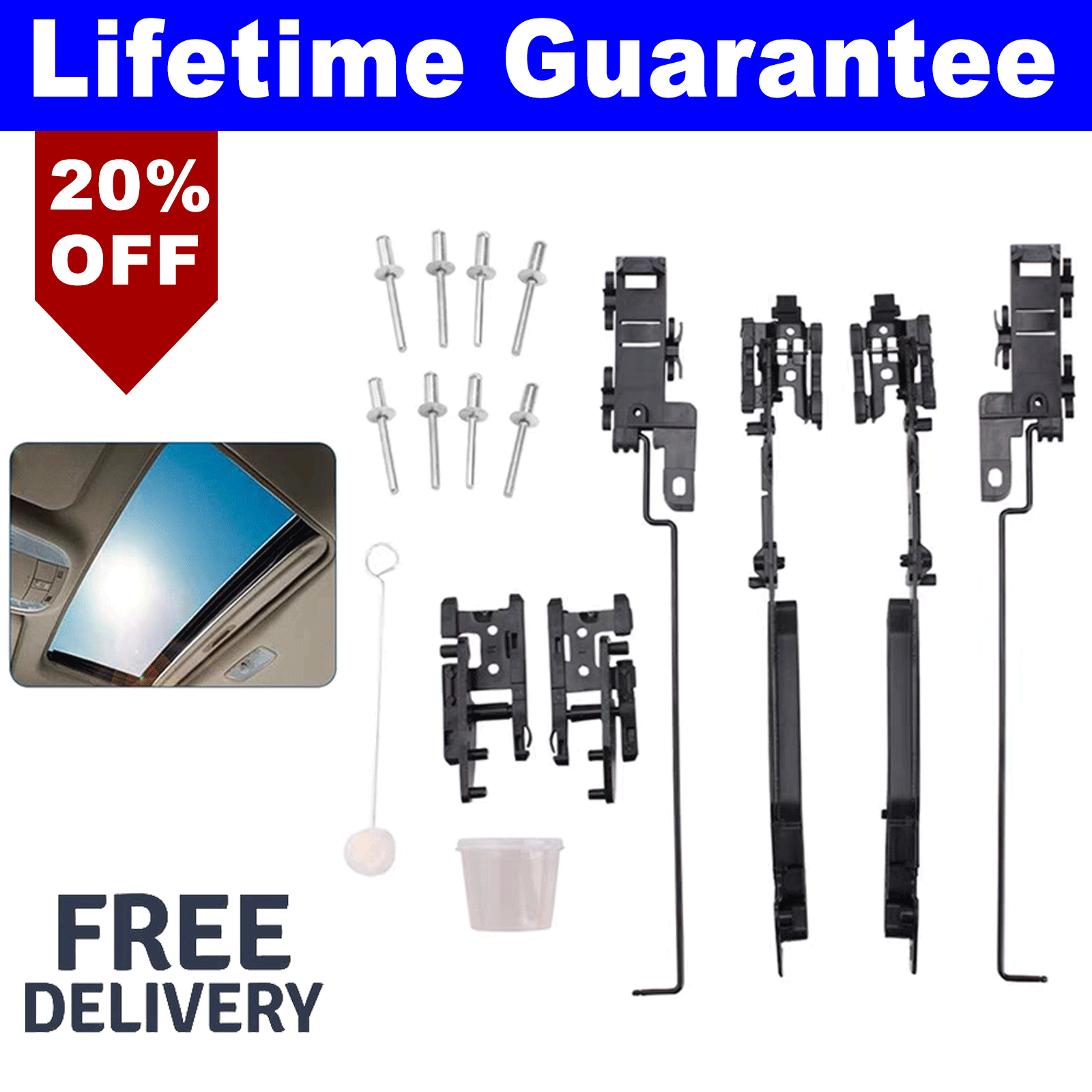 Sunroof Track Assembly Repair Kit for FORD EXPEDITION 2000-2017 Brand ...