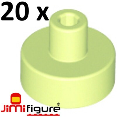 NEW 20 x LEGO Tile 1x1 Round with Bar & Pin Holder Yellowish Green ...