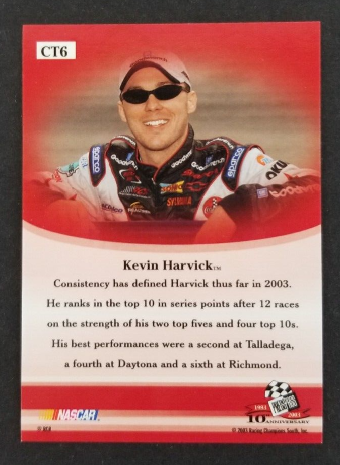 Kevin Harvick 2003 Press Pass VIP NASCAR Racing Card #CT6 (NM) | eBay