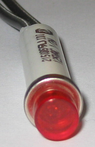 Red Circular Panel Mount Indicator Neon Light - 125V AC - 1/2 Watt ...