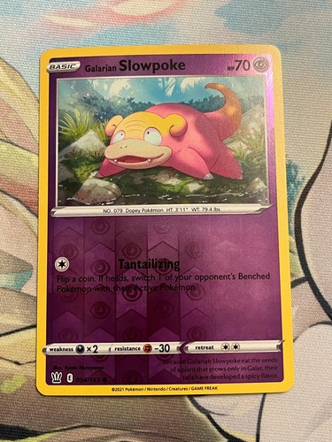 Pokemon Card TCG - Galarian Slowpoke - Battle Styles - 54/163 - Reverse ...
