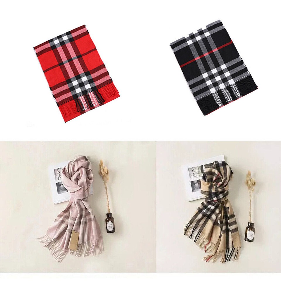 Winter Warm Unisex Cashmere Scarf Scotland Made Striped Scarves Plaid ...